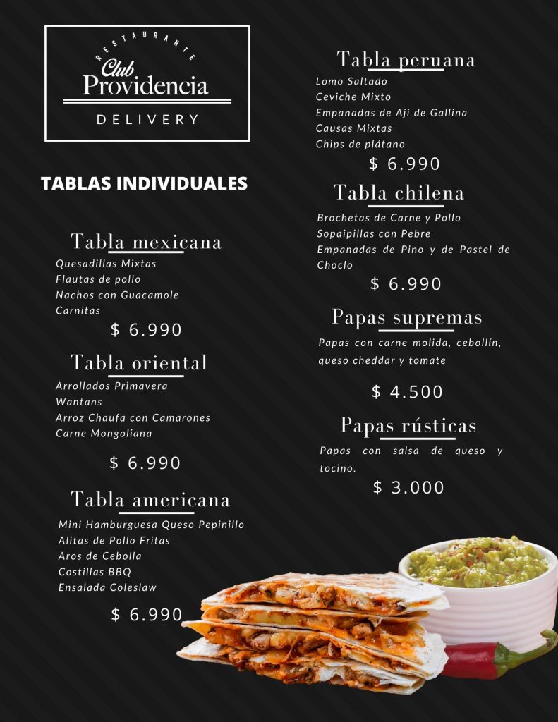 Inicio - Restaurante - Club Providencia
