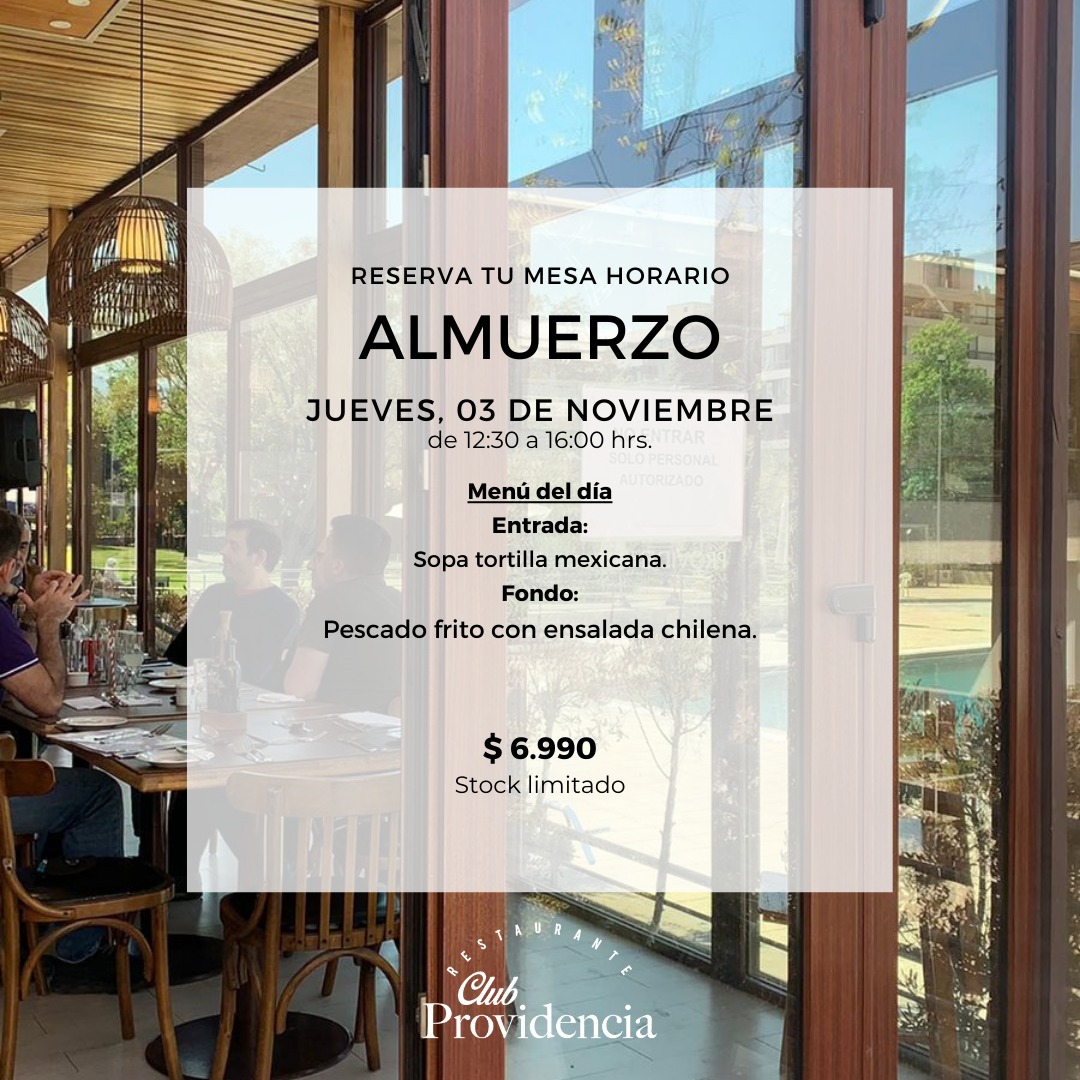 Inicio - Restaurante - Club Providencia