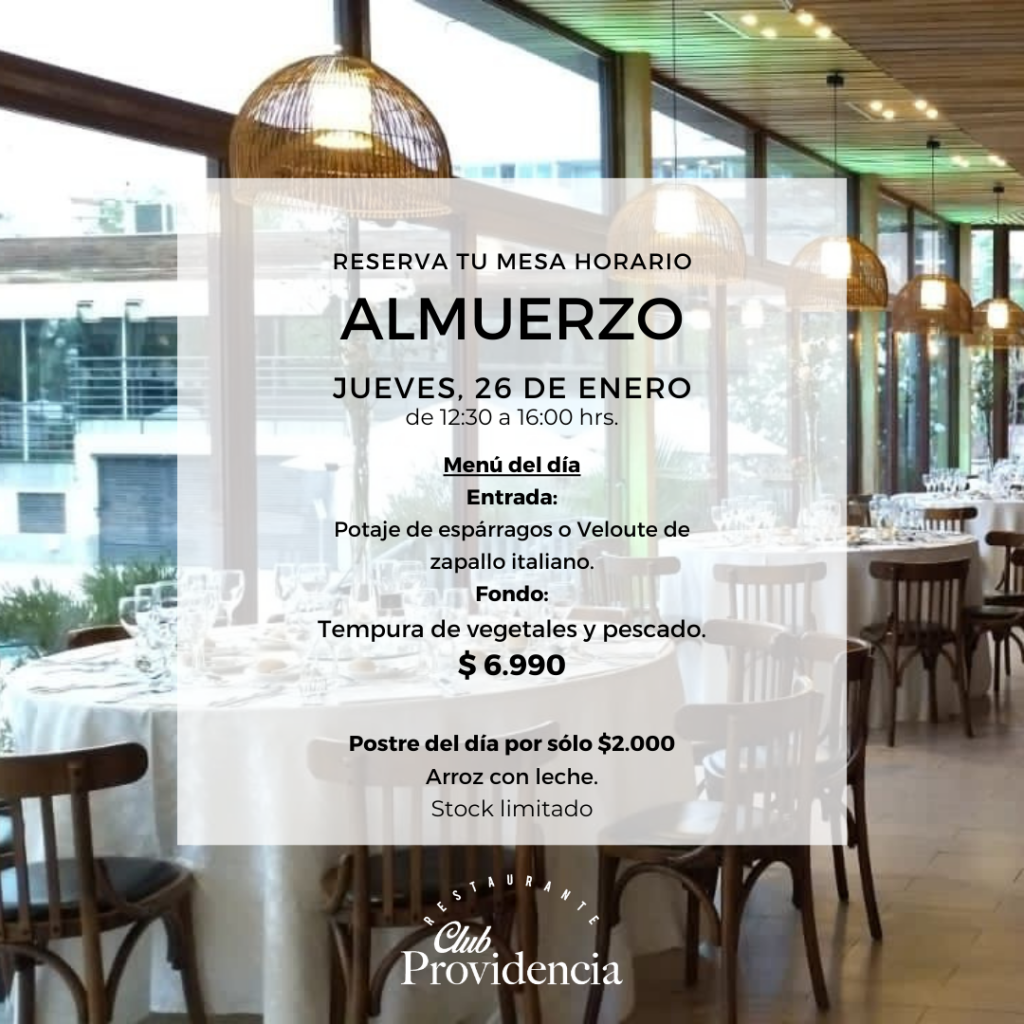 Reservas - Restaurante - Club Providencia