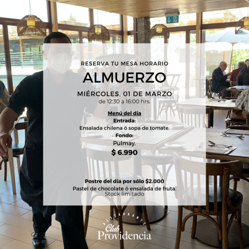 Inicio - Restaurante - Club Providencia