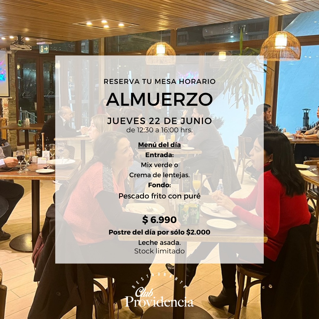 Reservas - Restaurante - Club Providencia