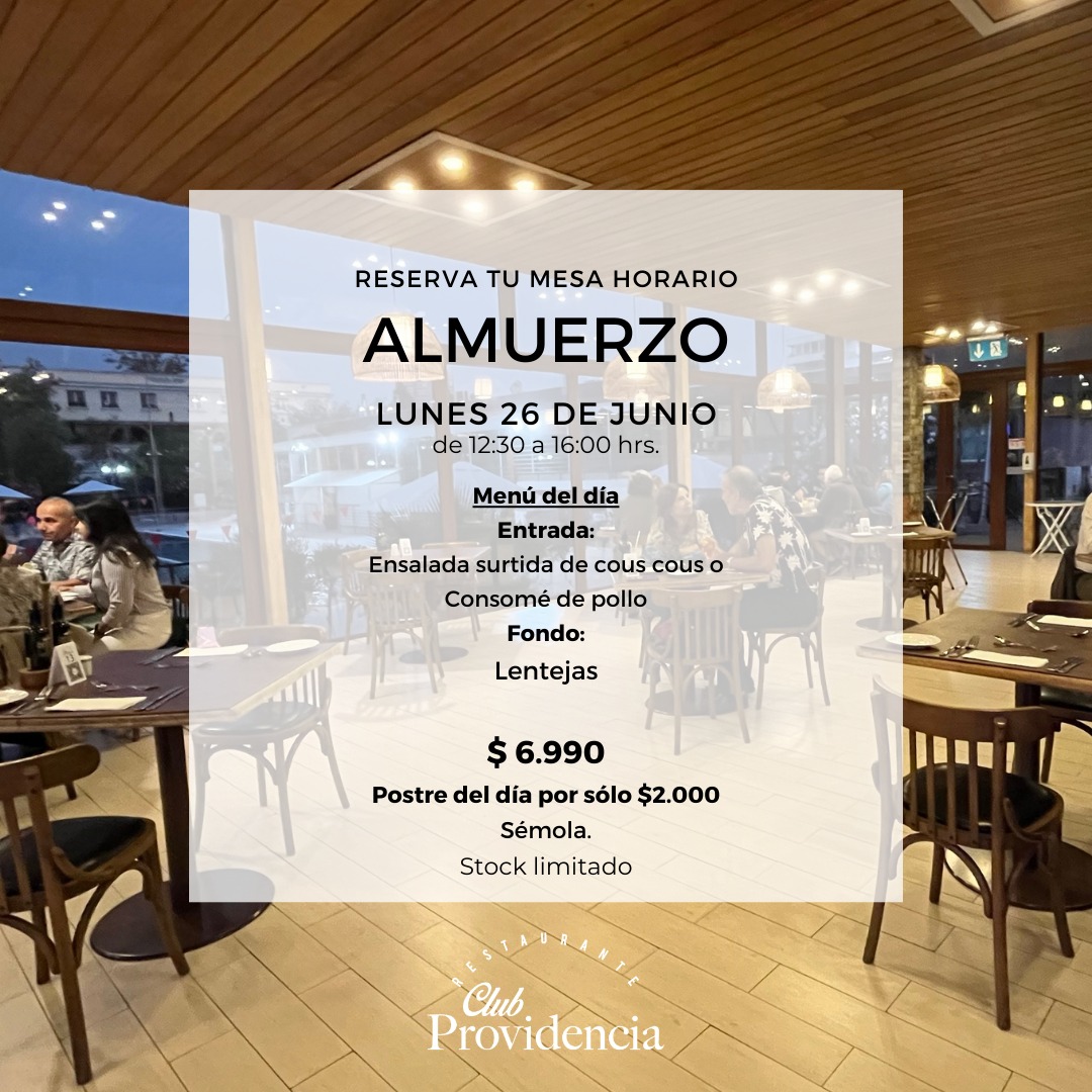 Reservas - Restaurante - Club Providencia